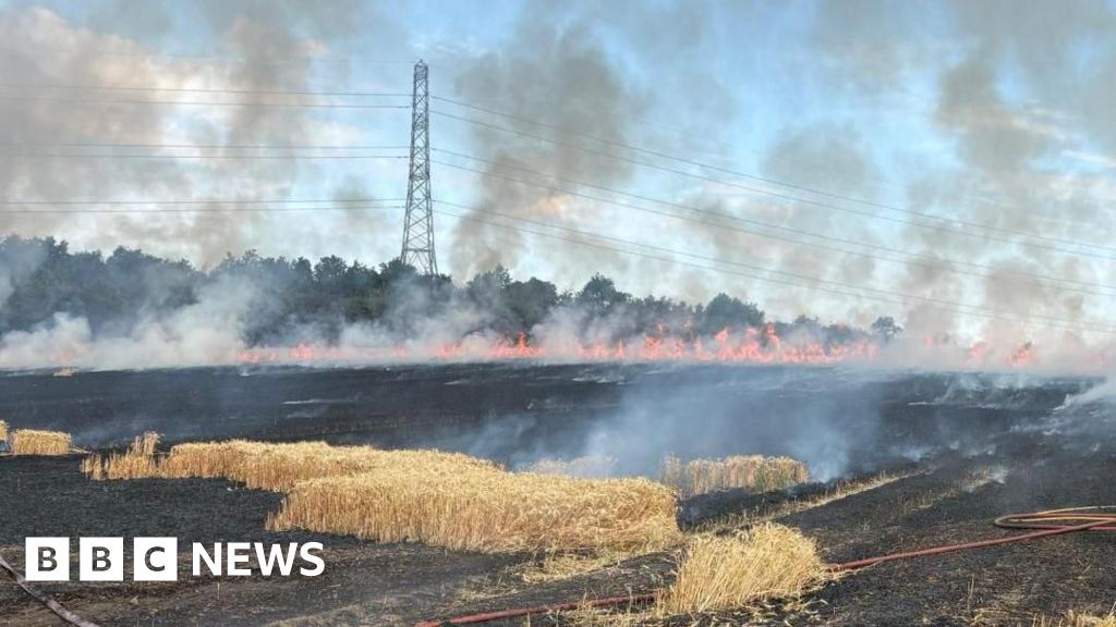Essex crews tackle three large field fires in just one day