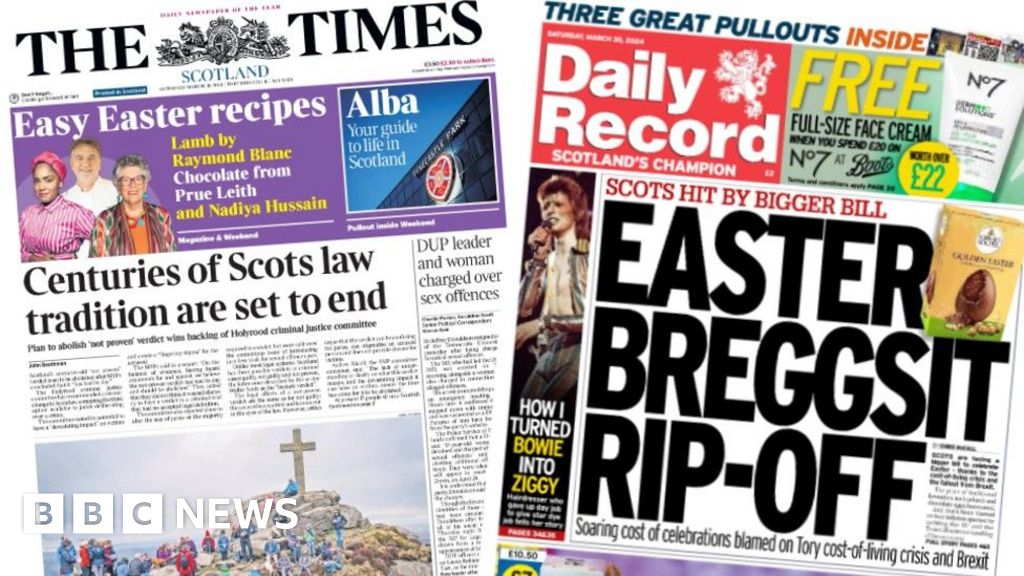 Scotland's papers: Scots law tradition 'to end' and Easter costs - BBC News