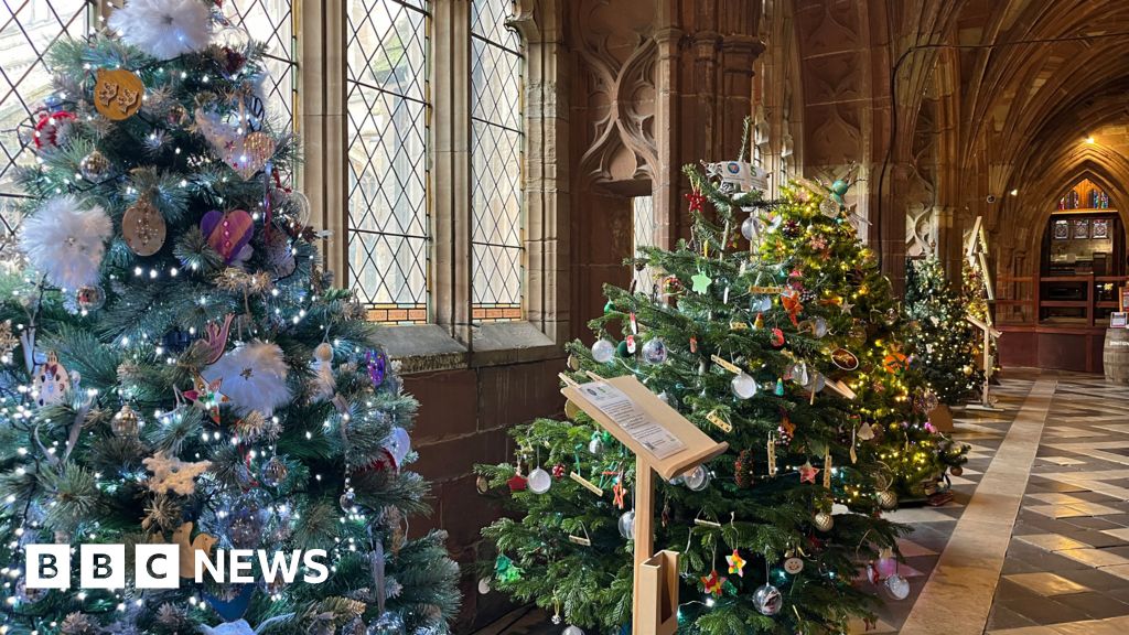 Biggest ever cathedral Christmas tree festival - BBC News