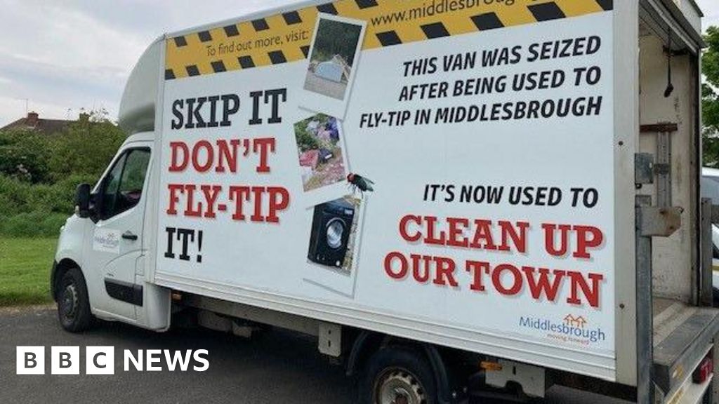 Middlesbrough fly-tipping van repurposed to deter offenders - BBC News