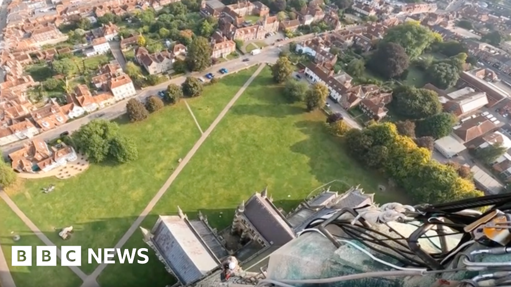 Salisbury Cathedral light bulb change requires a head for heights