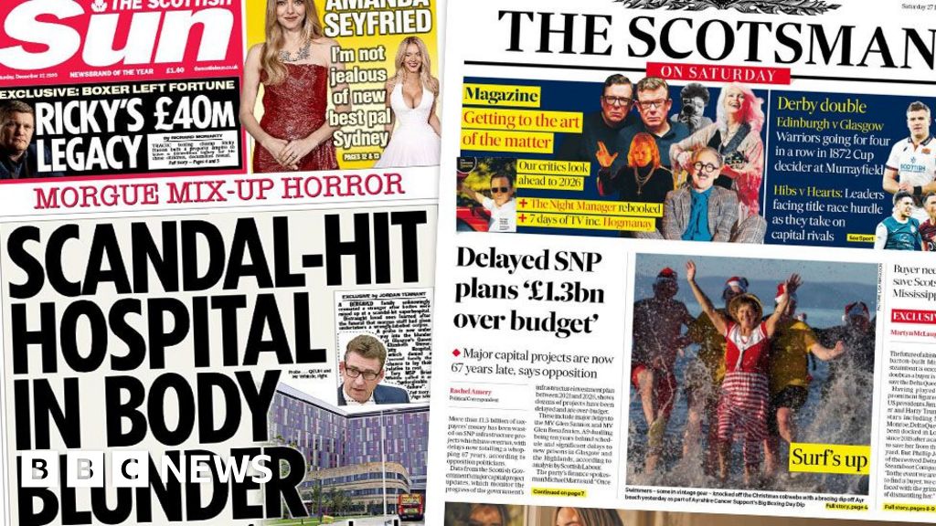 Scotland's papers: Hospital morgue 'blunder' and £1.3bn budget warning