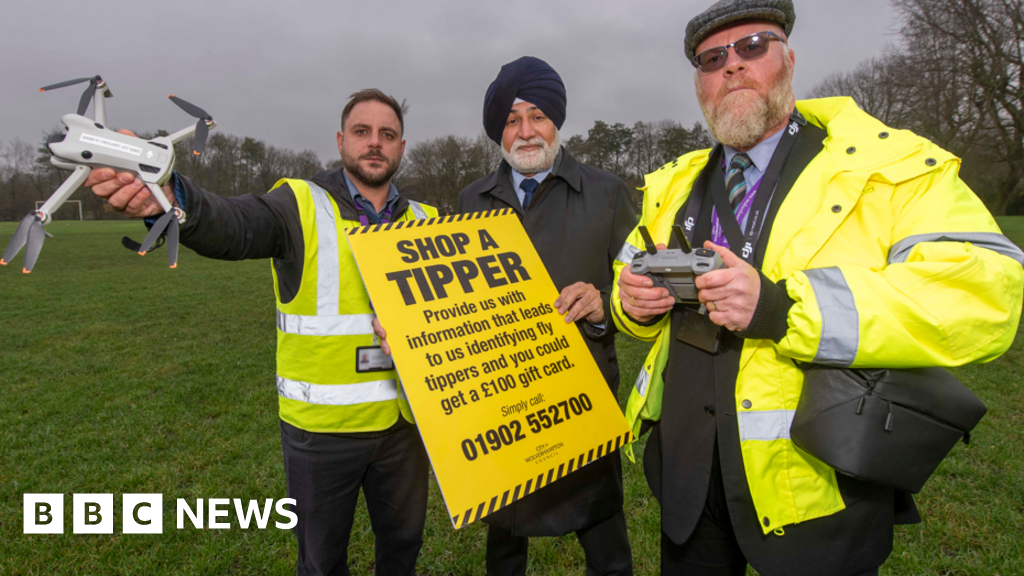 Drone to help in Wolverhampton's fly-tipping fight - BBC News