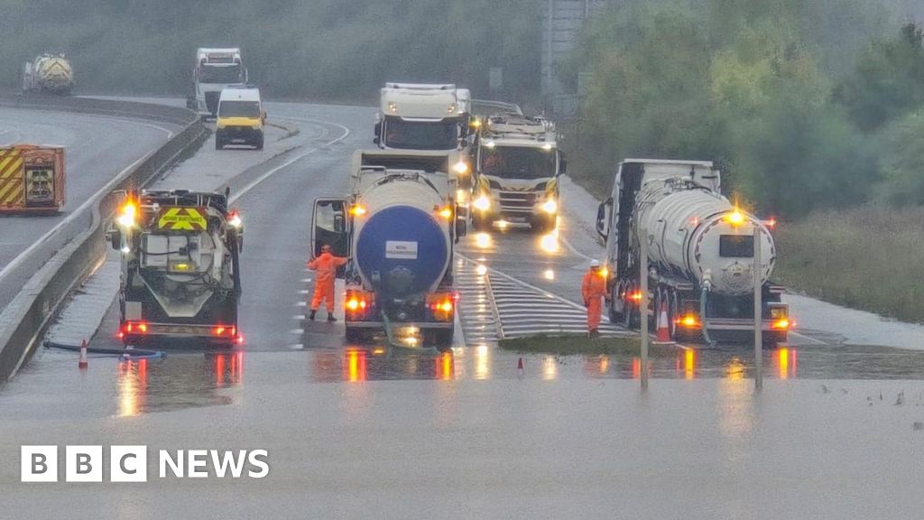 Work to reopen flooded A421 'extremely challenging' - BBC News