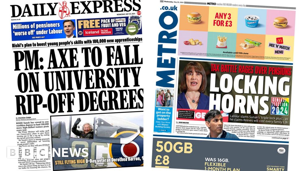 Newspaper headlines: PM's 'university cuts' and pensions 'tax battle ...