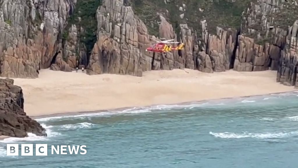 Surfer airlifted from Pedn Vounder beach with dislocated shoulder - BBC ...