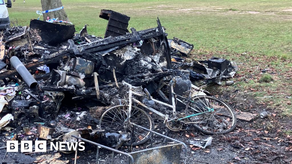 Caravan destroyed in suspected arson attack on the Downs