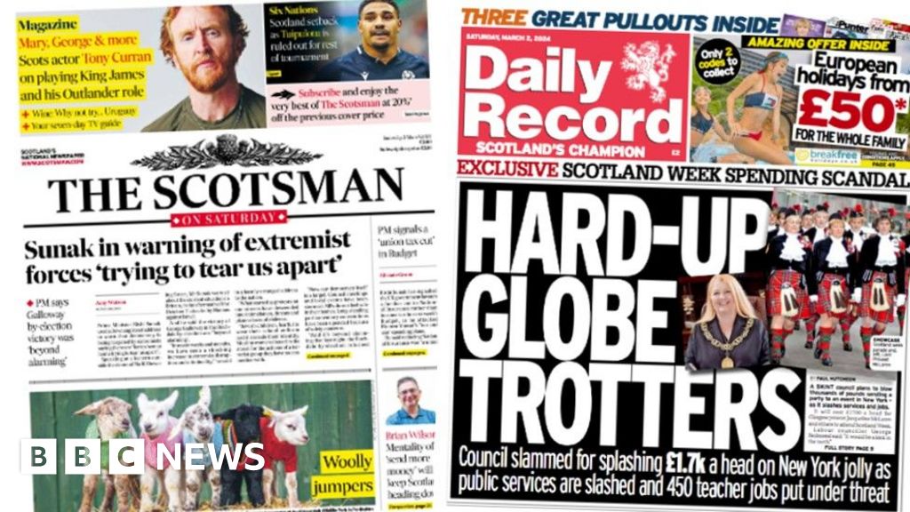 Scotland's papers: PM 'extremist' warning and council 'spending scandal'