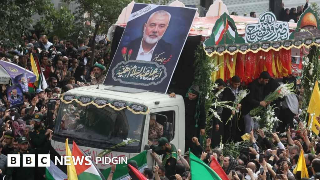 Ismail Haniyeh funeral: Massive crowd turn up for burial of Hamas leader wey dem kill for Iran ...