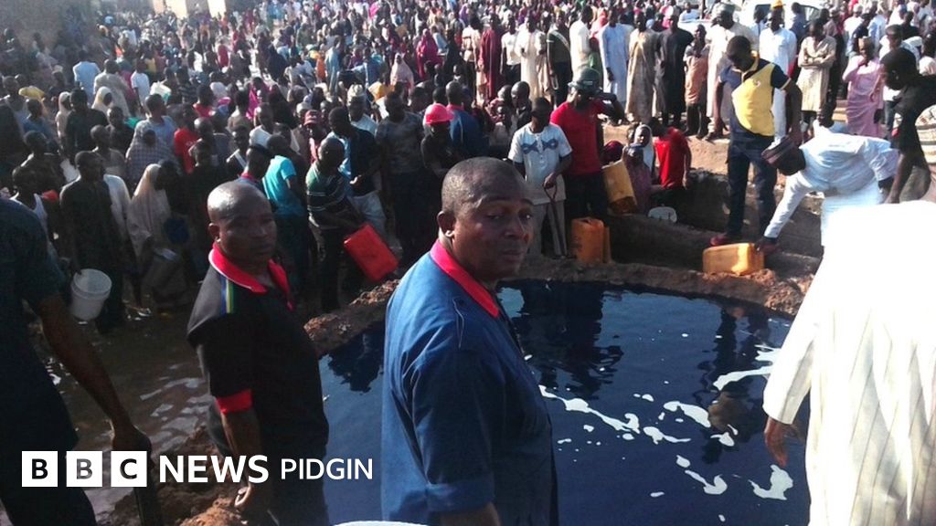NNPC oil pipeline burst for Zamfara State, oil begin flow comot - BBC News Pidgin