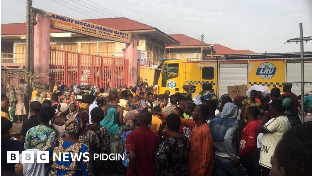 Oshodi market fire: Fire-fighters battle for Kairo to quench fire for ...