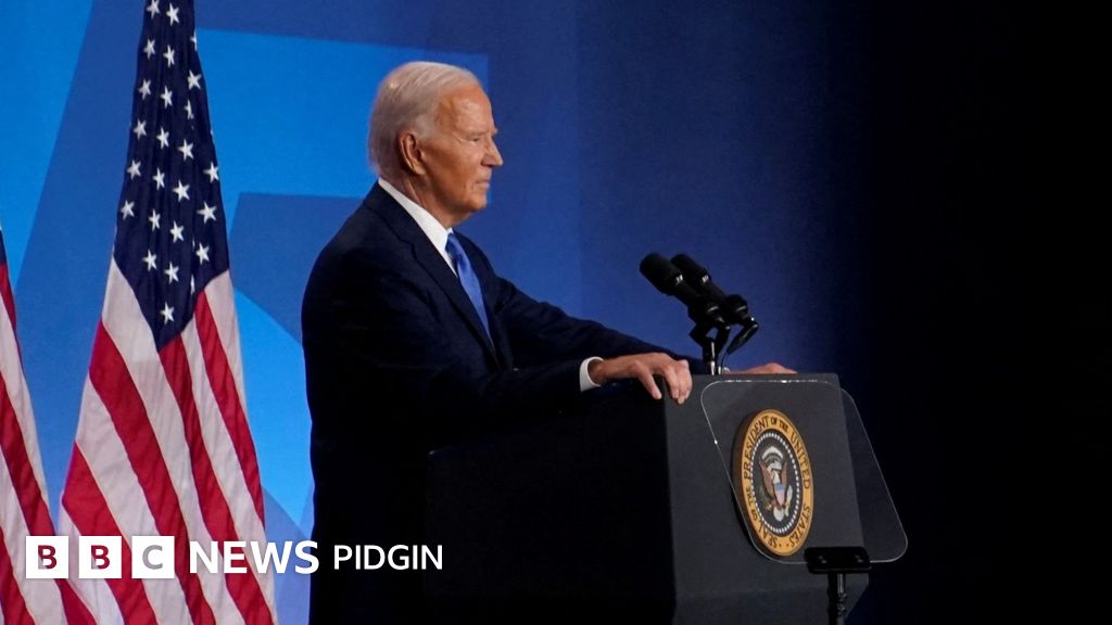 Joe Biden news conference: Video of moment US president call Kamala Harris 'Trump' - BBC News Pidgin