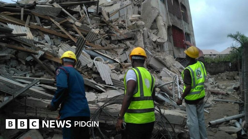 VIDEO: Three-storey building collapse for Lagos - BBC News Pidgin