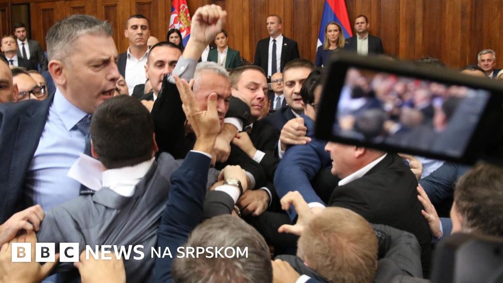 Skupština Srbije: Tuča poslanika vladajuće koalicije i opozicije - BBC ...