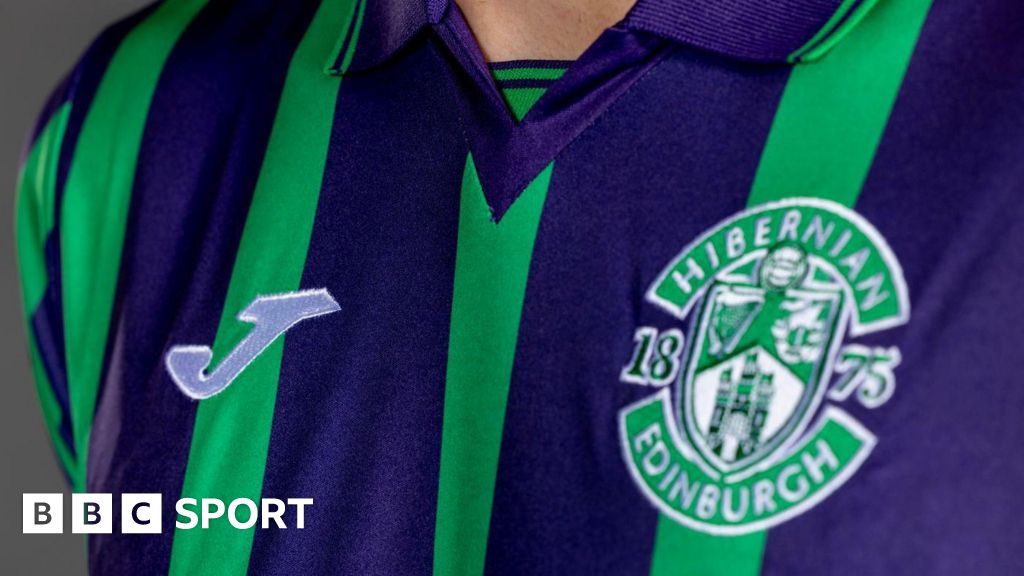 Hibernian reveal purple and green '90s-inspired third kit - BBC Sport