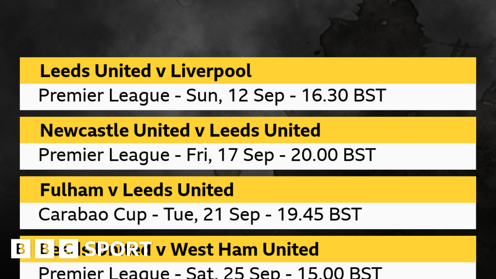 Leeds' September fixtures - BBC Sport