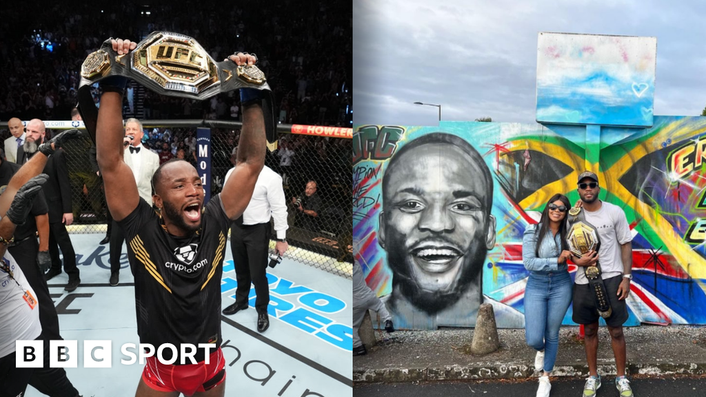 UFC: New champion Leon Edwards returns to UK to visit epic mural in ...