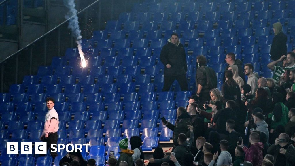 Fans throw pyro at each other in Rome - BBC Sport