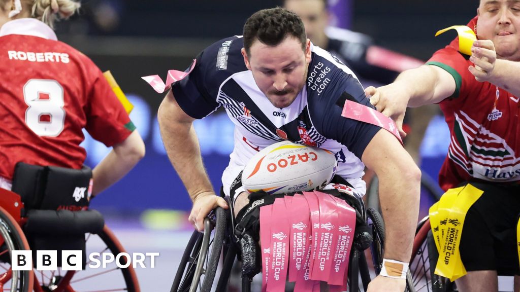 Wheelchair Rugby League World Cup: England's Seb Bechara celebrates ...