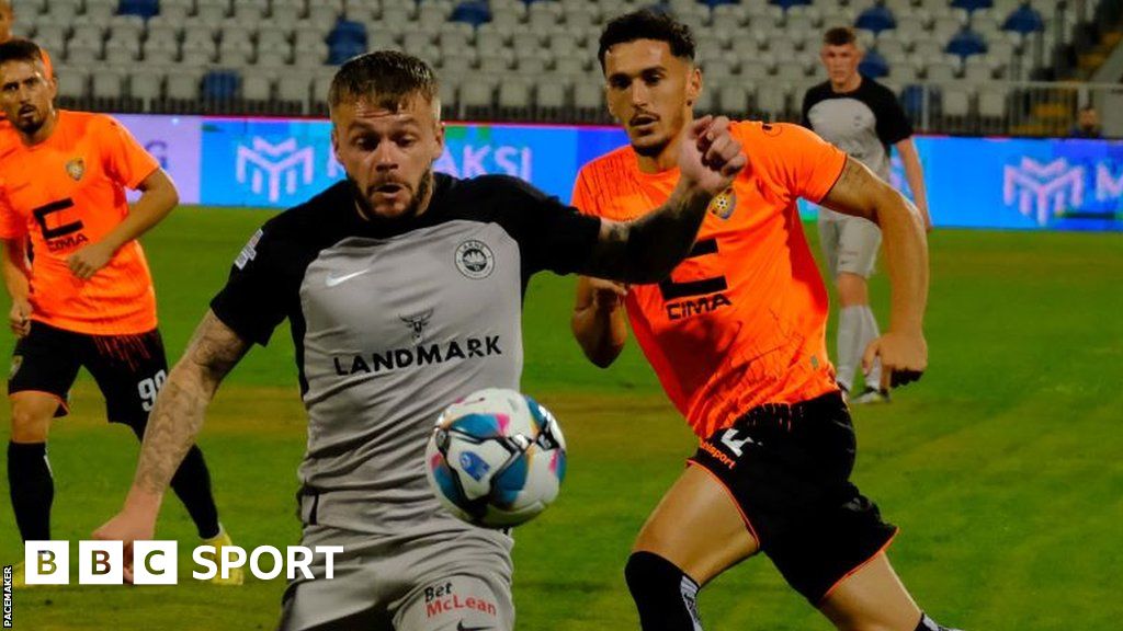 Europa Conference League: Larne face uphill task after 3-0 first leg ...