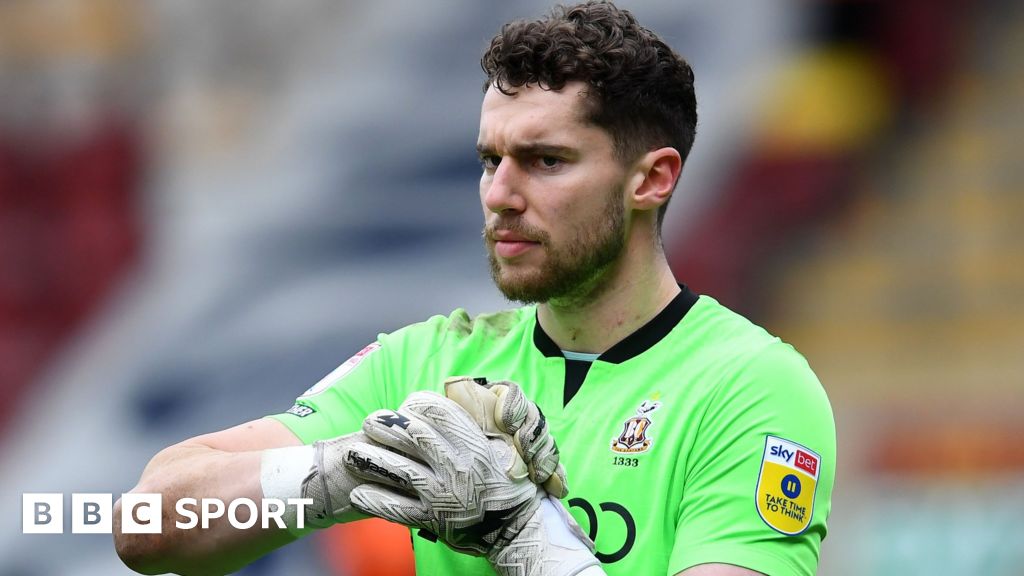 Harry Lewis: Bradford City keeper gets markings confused at Newport ... Harry Lewis: Bradford City keeper gets markings confused at Newport ...