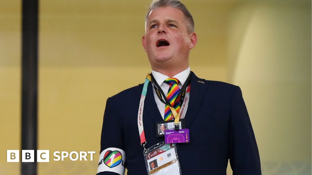World Cup 2022: UK Sports minister Stuart Andrew wears OneLove armband ...