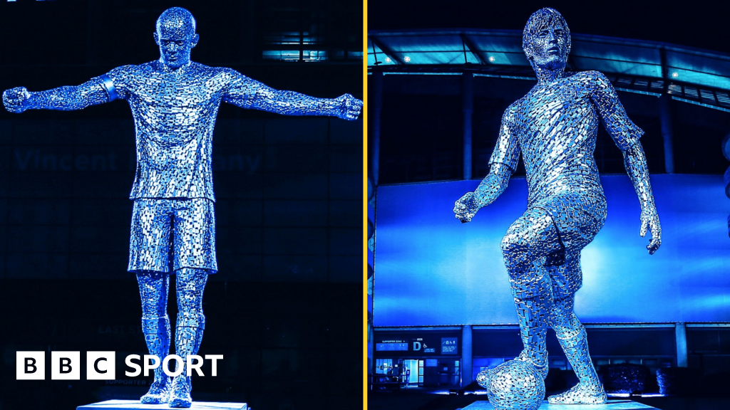 Man City unveil Vincent Kompany & David Silva statues - BBC Sport