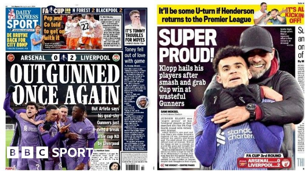 Arsenal 0-2 Liverpool: Papers react to FA Cup win - BBC Sport