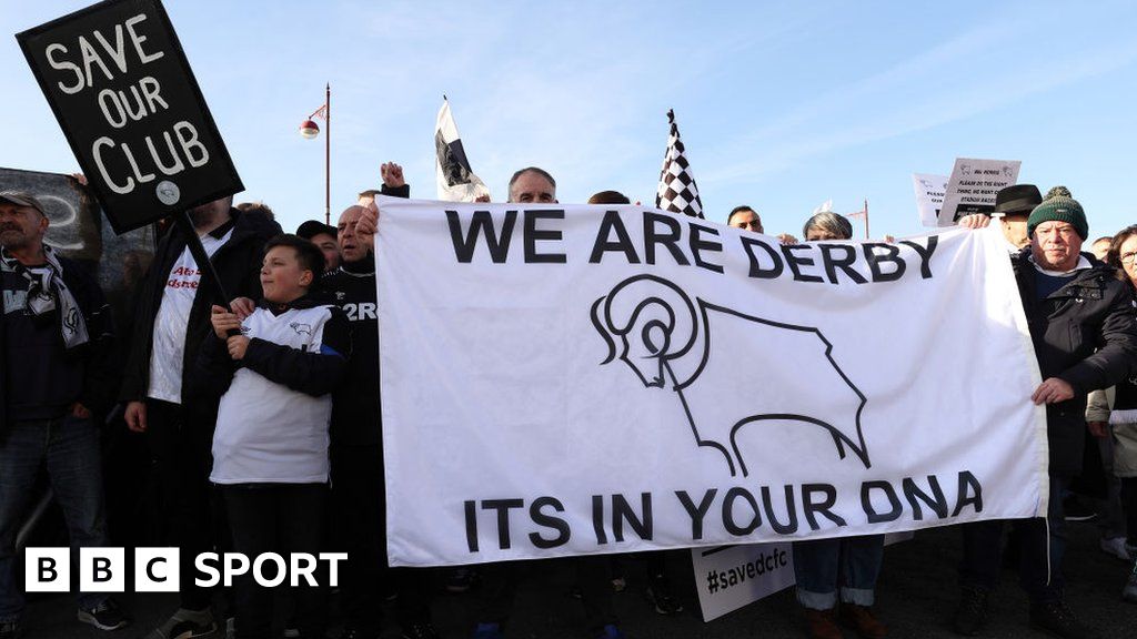 Derby County: Fans protest and team show fight in battle to save club ...