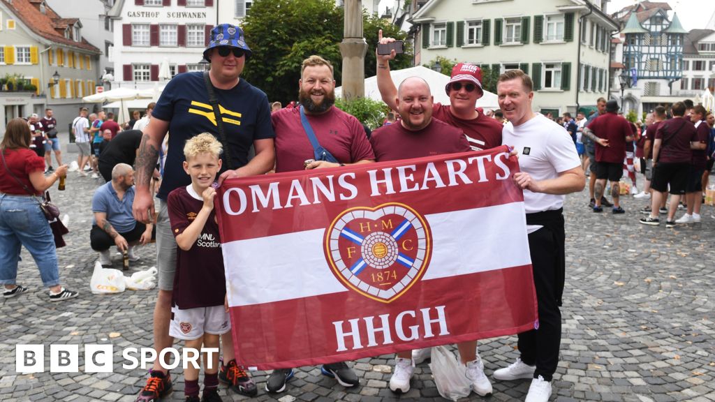 Hearts fans on tour in St Gallen - BBC Sport