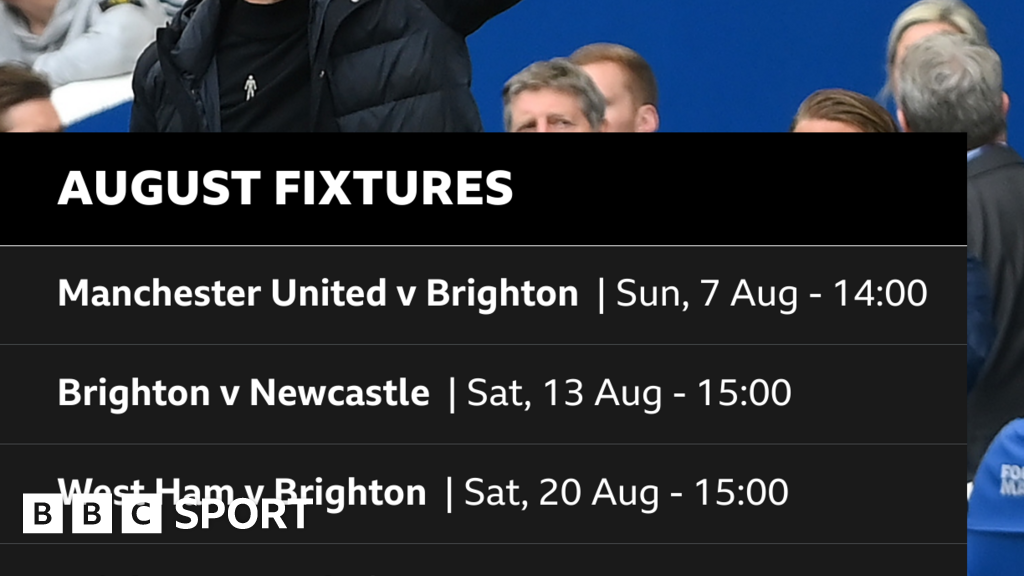 Brighton's fixtures for August - BBC Sport