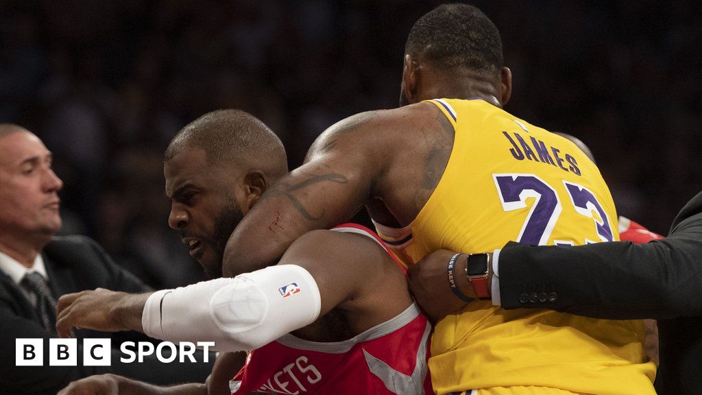 NBA: Lebron James' LA Lakers home debut is marred by a fight and ends ...