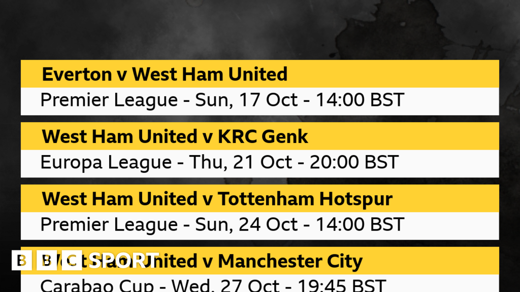What's left for West Ham in October? - BBC Sport