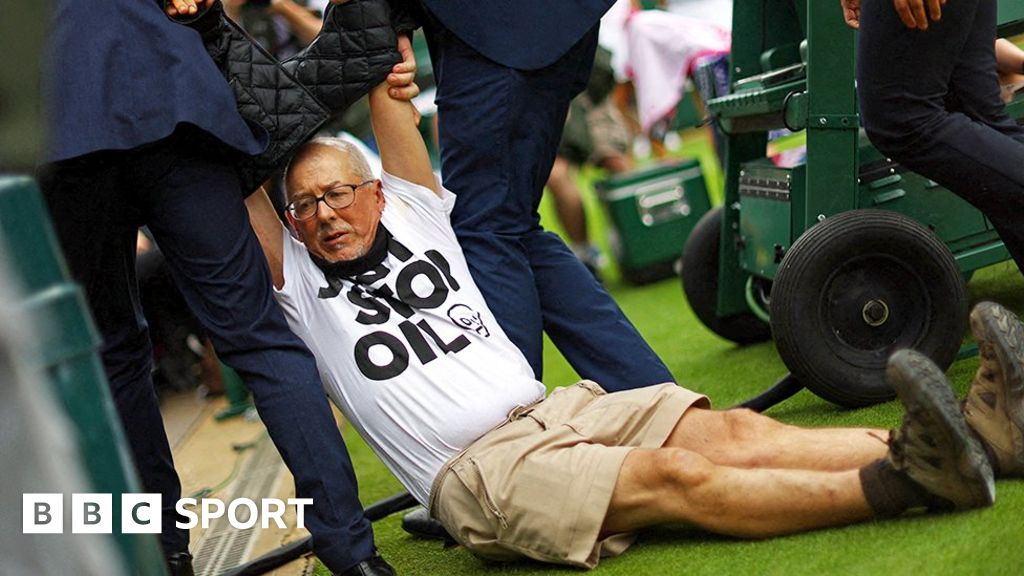 Wimbledon 2023: Just Stop Oil protesters interrupt play twice, jigsaws ...