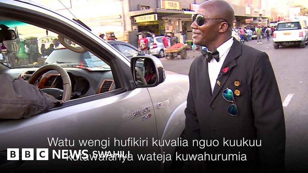 Mchuuzi anayevalia nadhifu Zimbabwe avutia wateja - BBC News Swahili