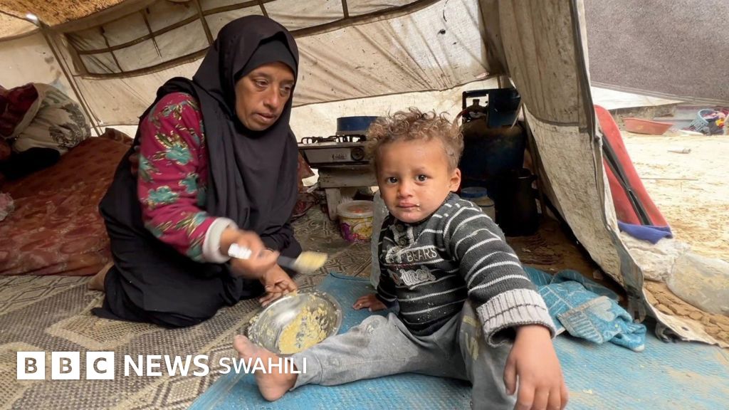 Wakazi wanaokimbia vita Gaza wanakabiliwa na baridi - BBC News Swahili