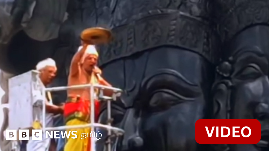 ஒற்றை பாறையில் செதுக்கப்பட்ட 108 அடி விஷ்ணு சிலை - BBC News தமிழ்