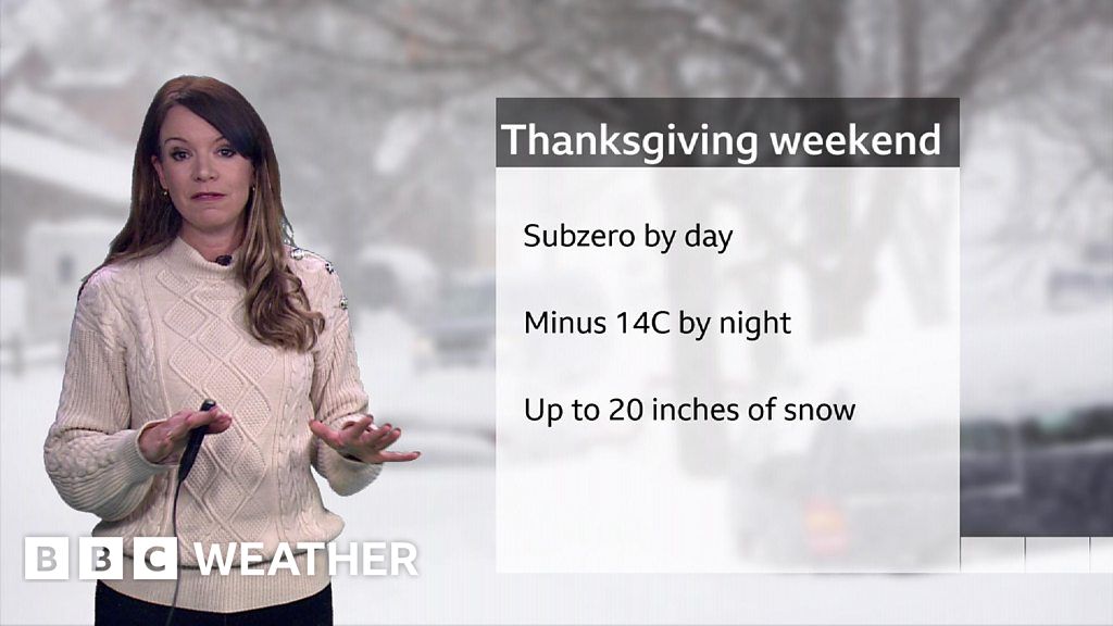 Cold plunge in parts of the USA for Thanksgiving weekend - BBC Weather