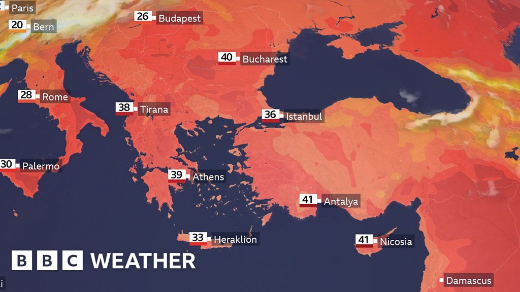 SE Europe temperatures keep climbing - BBC Weather