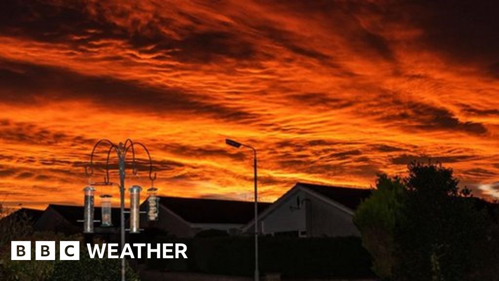 Red sunsets over north-east Scotland - BBC Weather