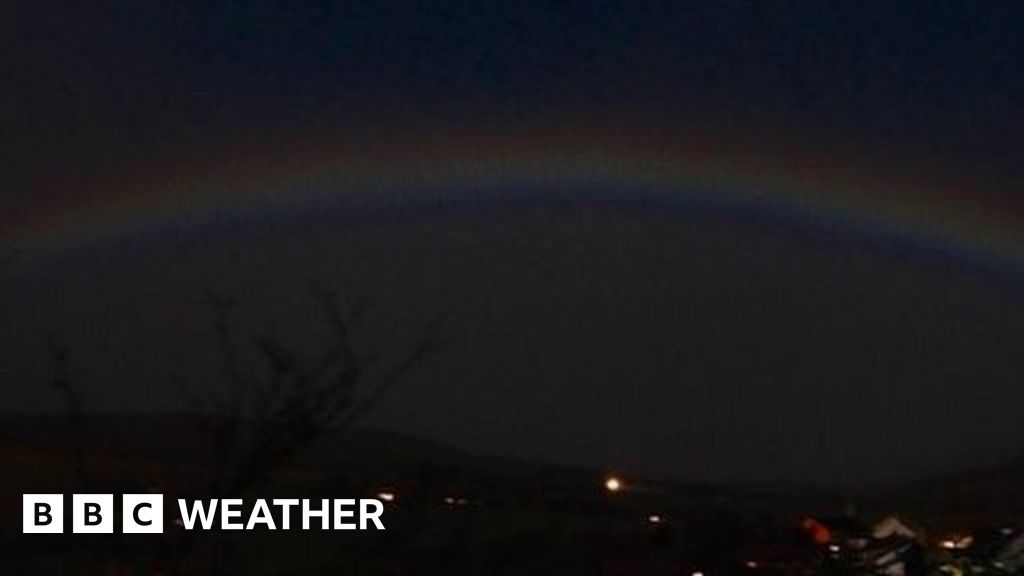 Rare moonbow spotted over Cumbria - BBC Weather
