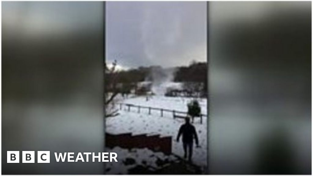 This snow devil was filmed near Ammanford on Sunday - BBC Weather