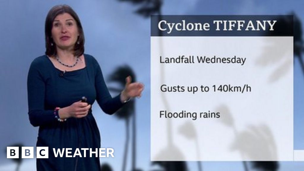 Cyclone Tiffany due to hit Australia for a second time - BBC Weather