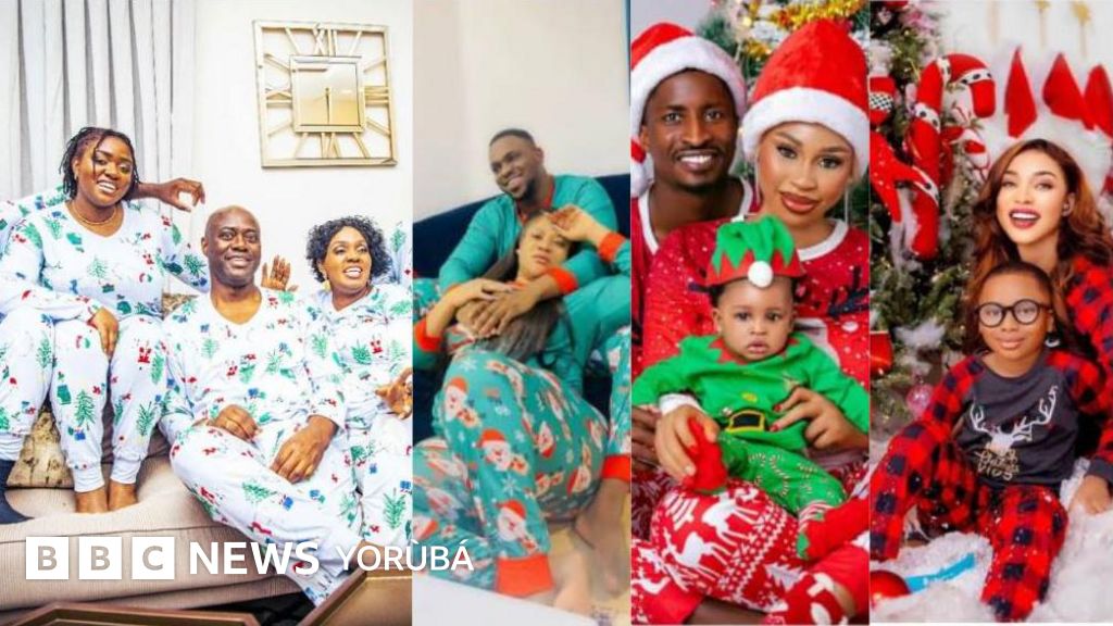 Wo ọ̀pọ̀ àwòrán táwọn gbajúmọ̀ àti ẹbí wọn yà fọ́dún Kérésìmesì - BBC News Yorùbá