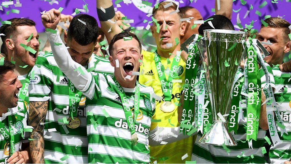 Watch Celtic lift the Scottish Premiership trophy - BBC Sport