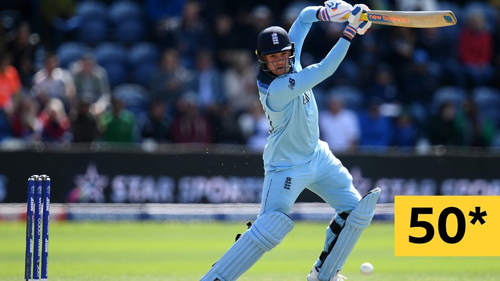 Cricket World Cup: Roy reaches his half-century with a booming six and ...