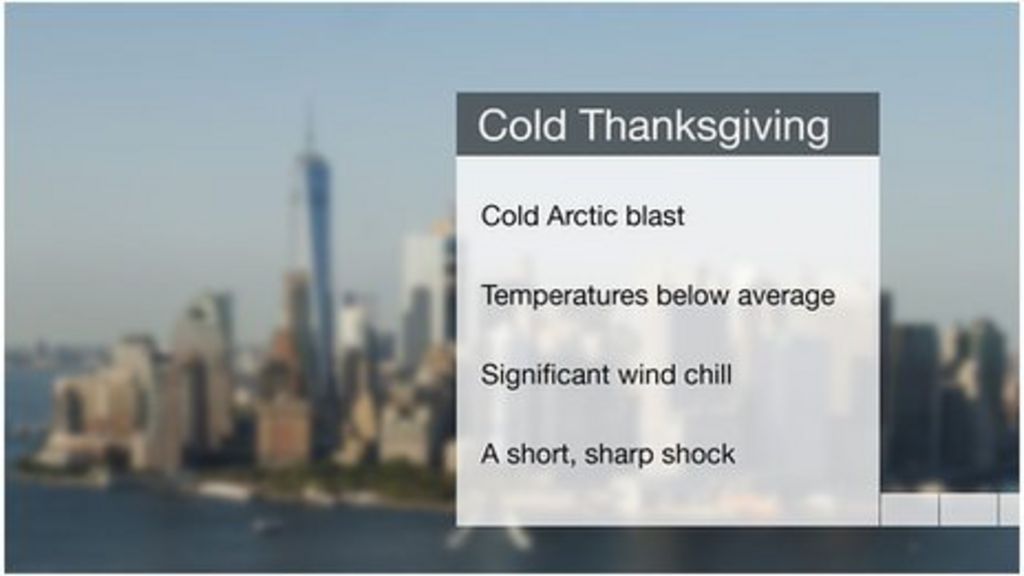 Parts of USA could see coldest Thanksgiving on record. - BBC Weather