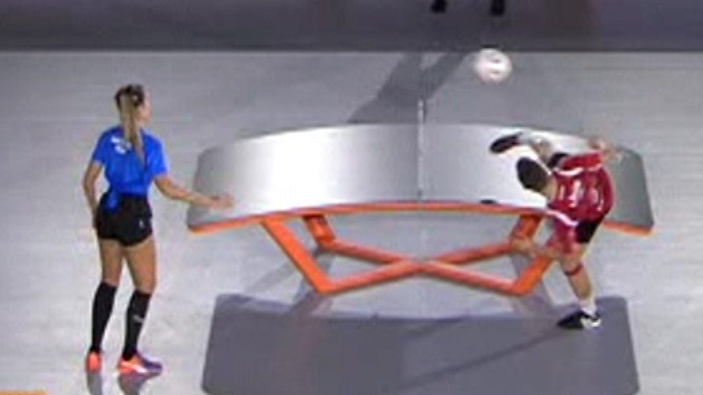 Teqball: The sport that crosses football with table tennis - BBC Sport