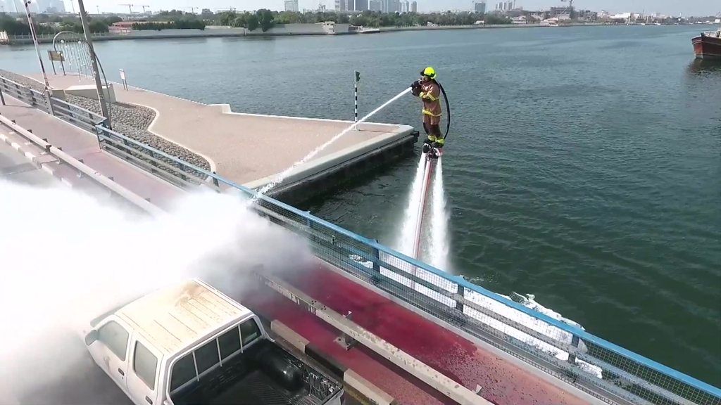Firefighters in Dubai using jetpacks to help them fight fires - BBC ...