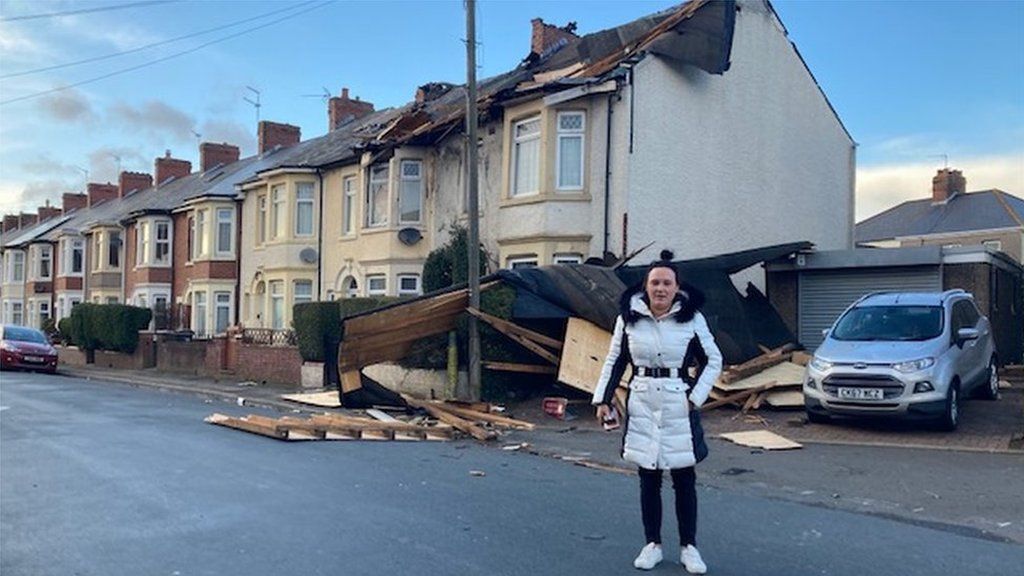 In pictures: Storm Eunice's sea surges, fallen trees, flying sheds ...